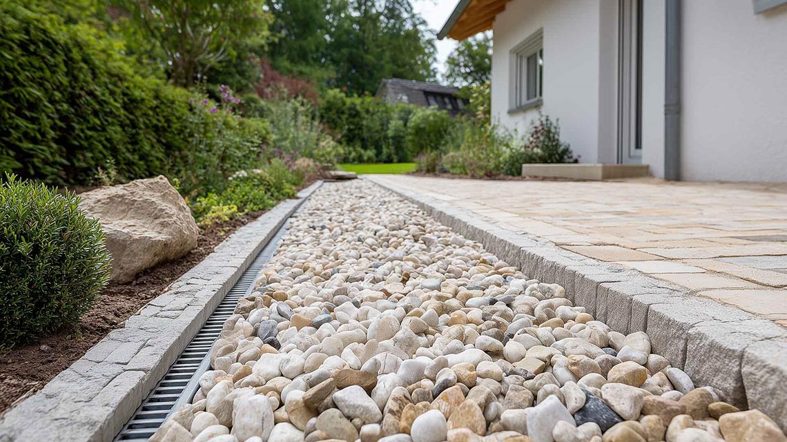 Regenwasserableitung mit Versickerungsmulden